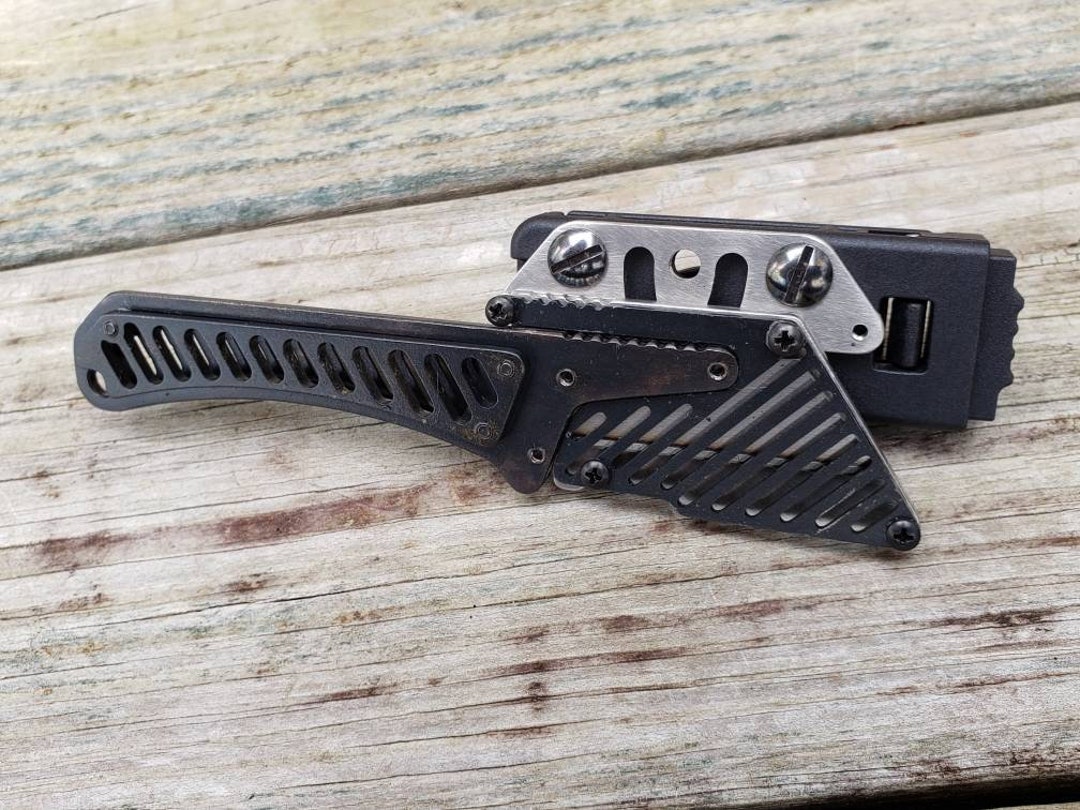 Utility Knife Black Oxide Fixed Blade Razor Unique Custom Stainless ...