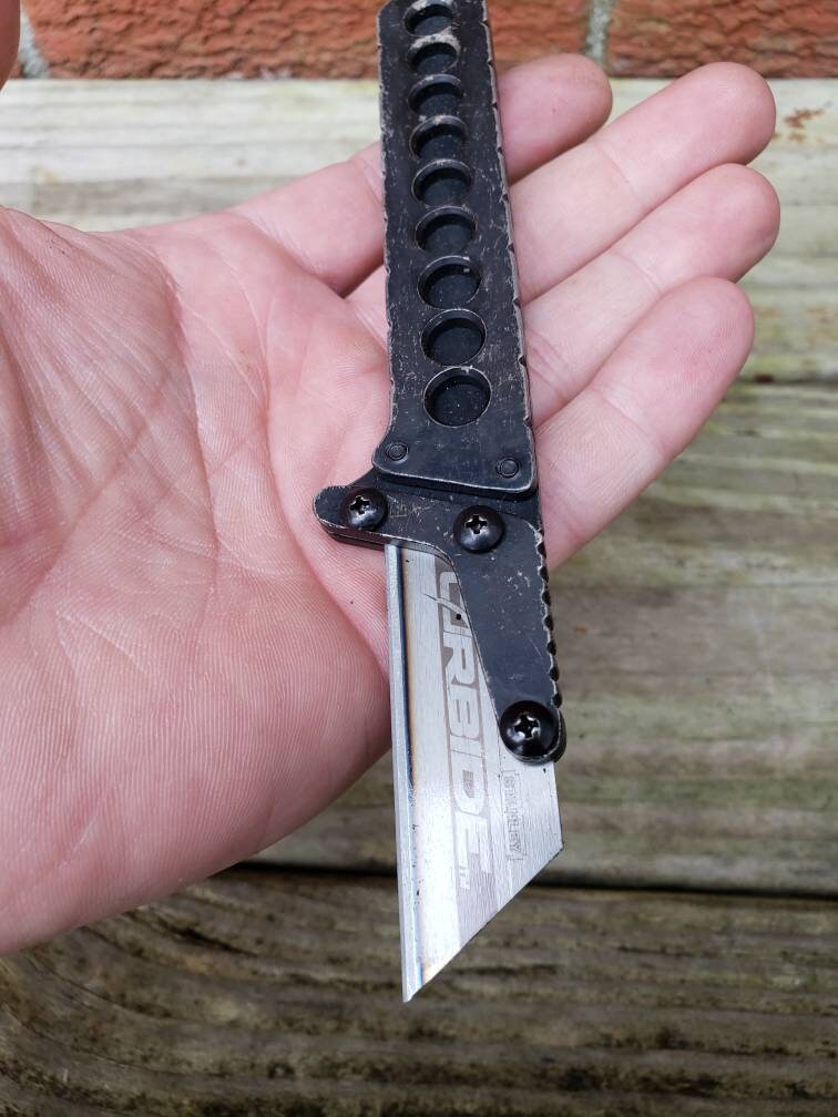 Utility Knife Fixed Blade Razor Unique Custom Stainless Steel - Etsy