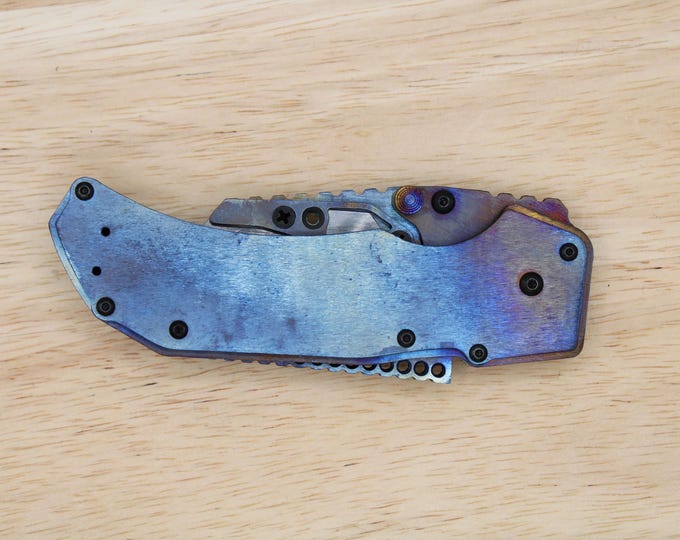 Teale Designs Tools XL Titanium Utility Folder - Flamed Ti - Etsy