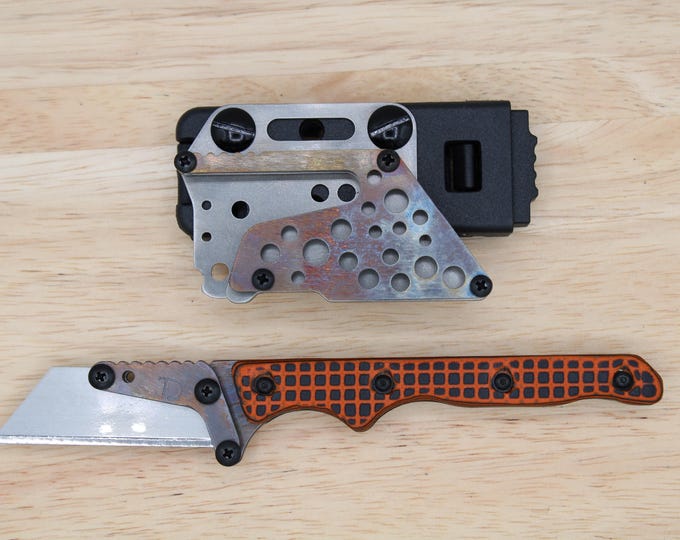 TD Tools Slim Fixed Utility Knife - Black Orange Frag G10 Flamed - Etsy