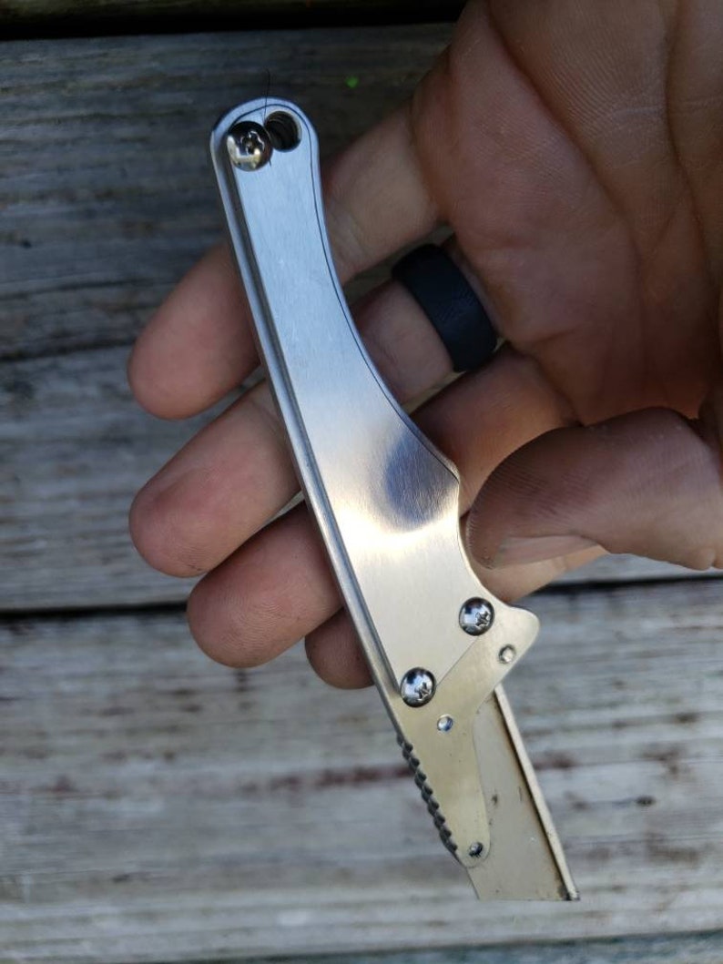 Utility Knife Fixed Blade Razor Unique Custom Stainless Steel - Etsy