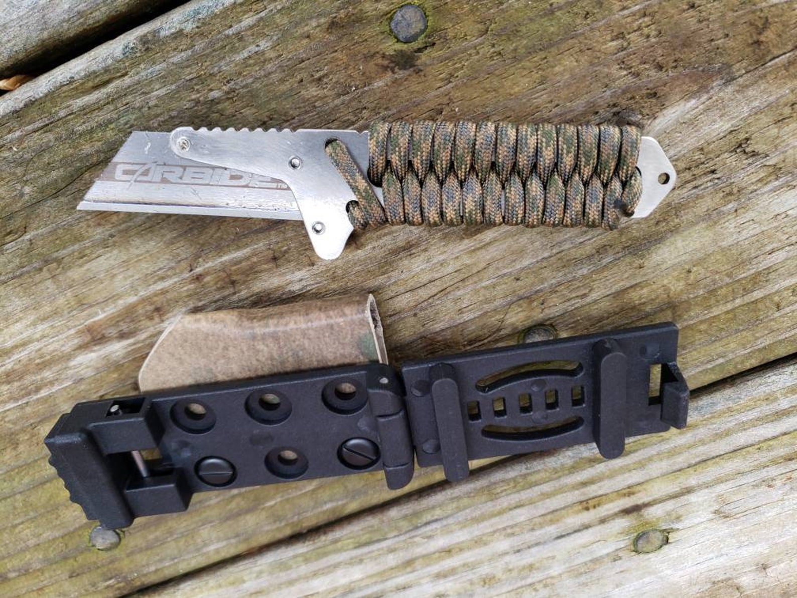 Utility Knife Fixed Blade Razor Paracord Handle Unique Custom - Etsy