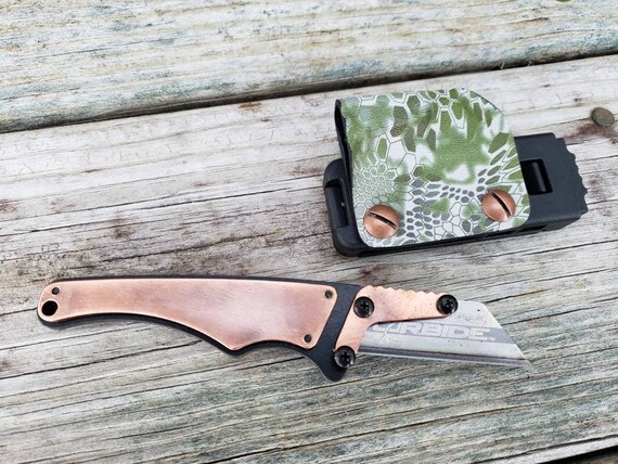 Copper Scales Utility Knife Fixed Blade Razor Unique Stainless - Etsy