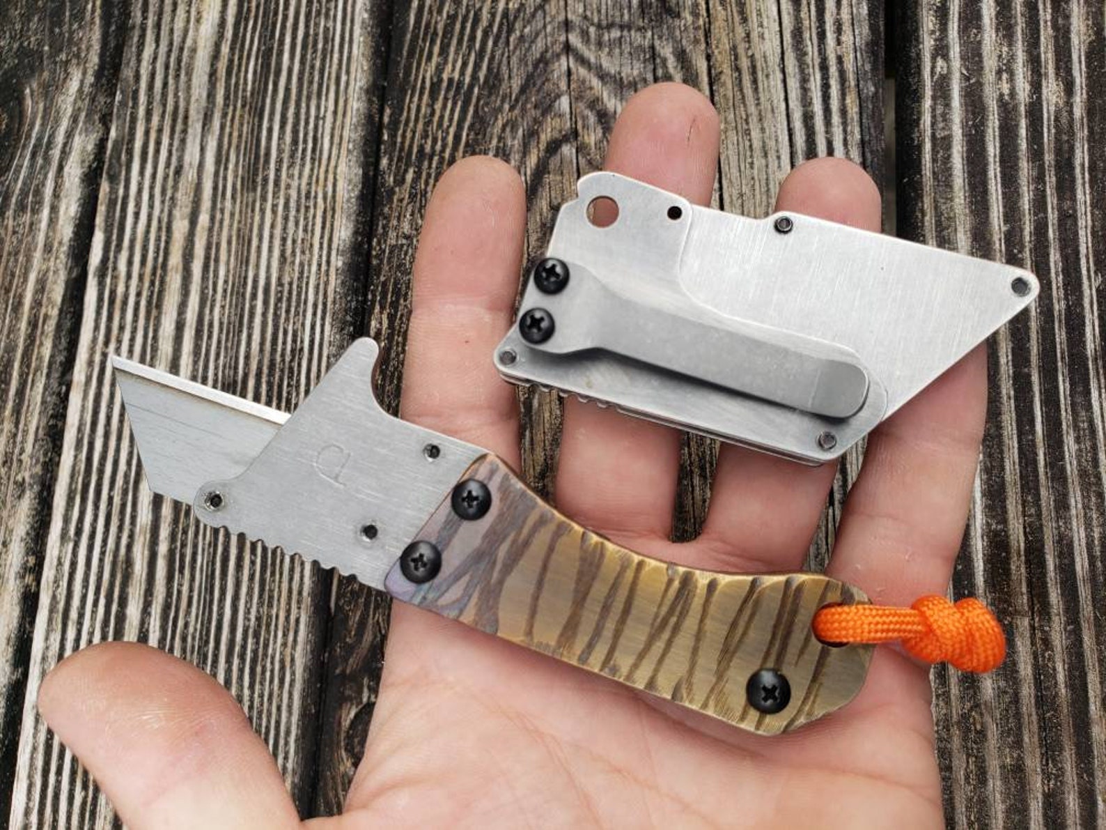 Small Curve Striped Utility Knife Fixed Blade Razor Unique - Etsy