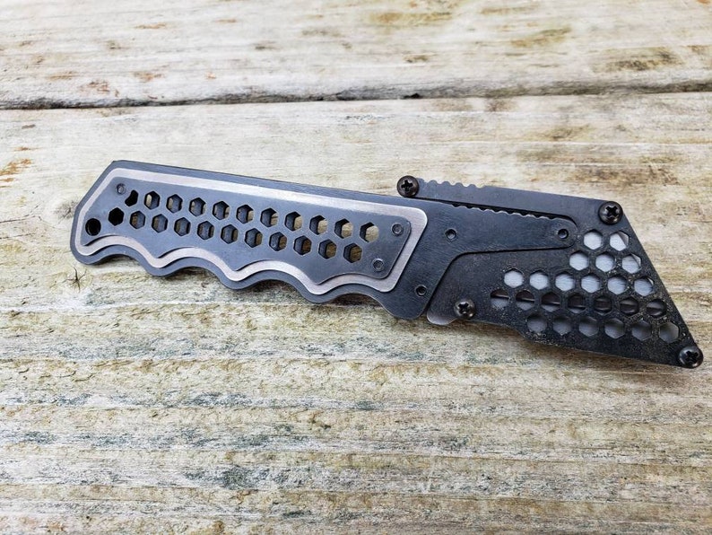 Utility Knife Fixed Blade Razor Unique Custom Black Oxide | Etsy