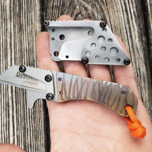 Small Curve Striped - Utility Knife Fixed Blade Razor Unique Custom ...