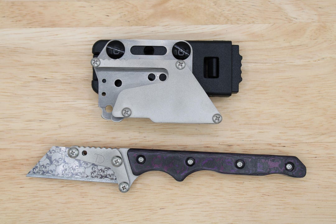 TD Tools Slim Fixed Utility Knife Fat Carbon Purple Haze Blasted - Etsy