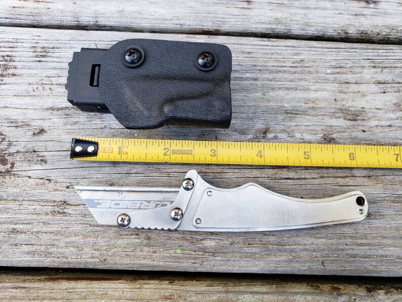 Utility Knife Fixed Blade Razor Unique Custom Stainless Steel | Etsy