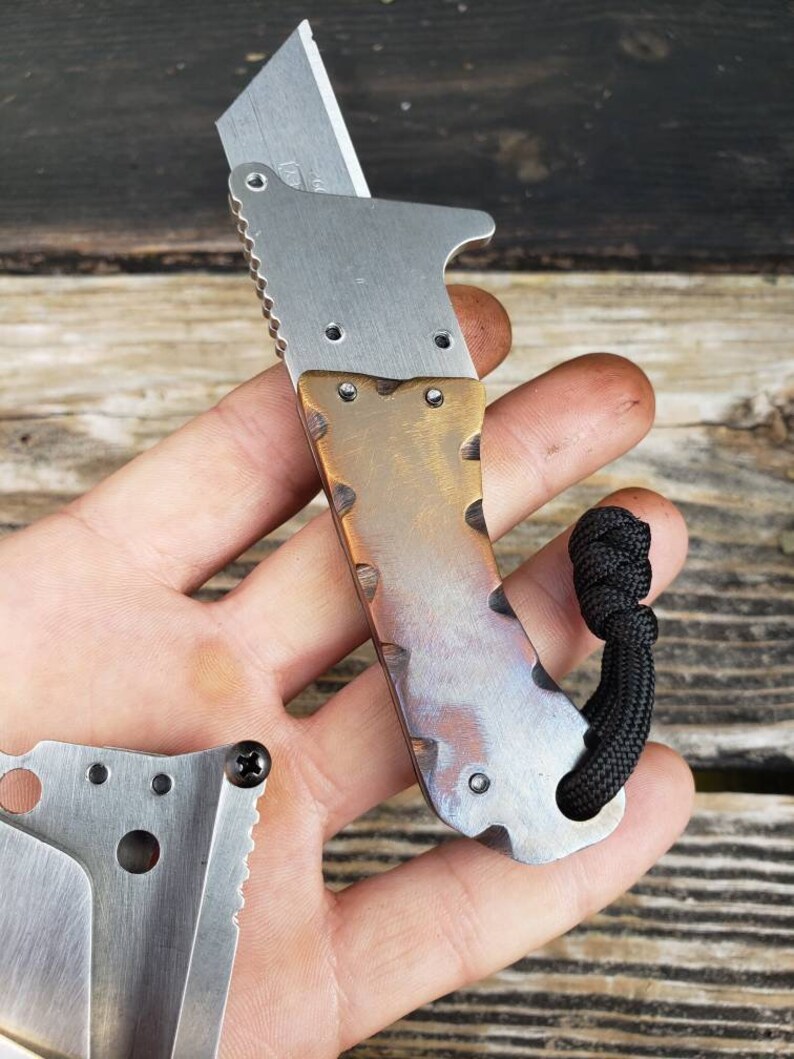 Small Curve Knurl Utility Knife Fixed Blade Razor Unique | Etsy