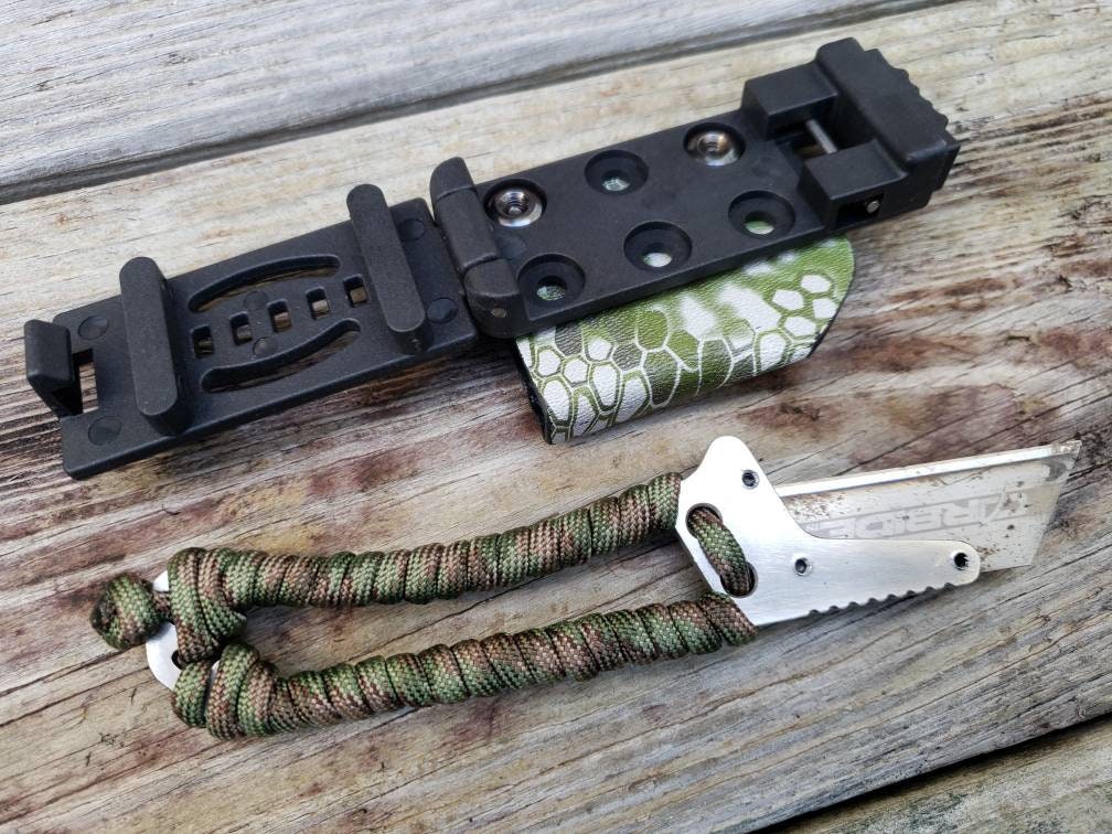 Utility Knife Fixed Blade Razor Paracord Handle Unique Custom | Etsy