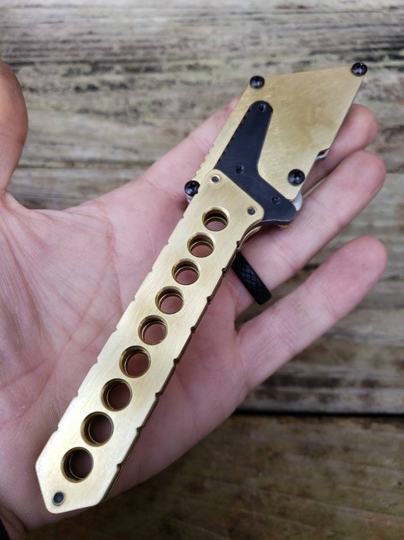 Brass Scales Black Oxide Utility Knife Fixed Blade Razor | Etsy