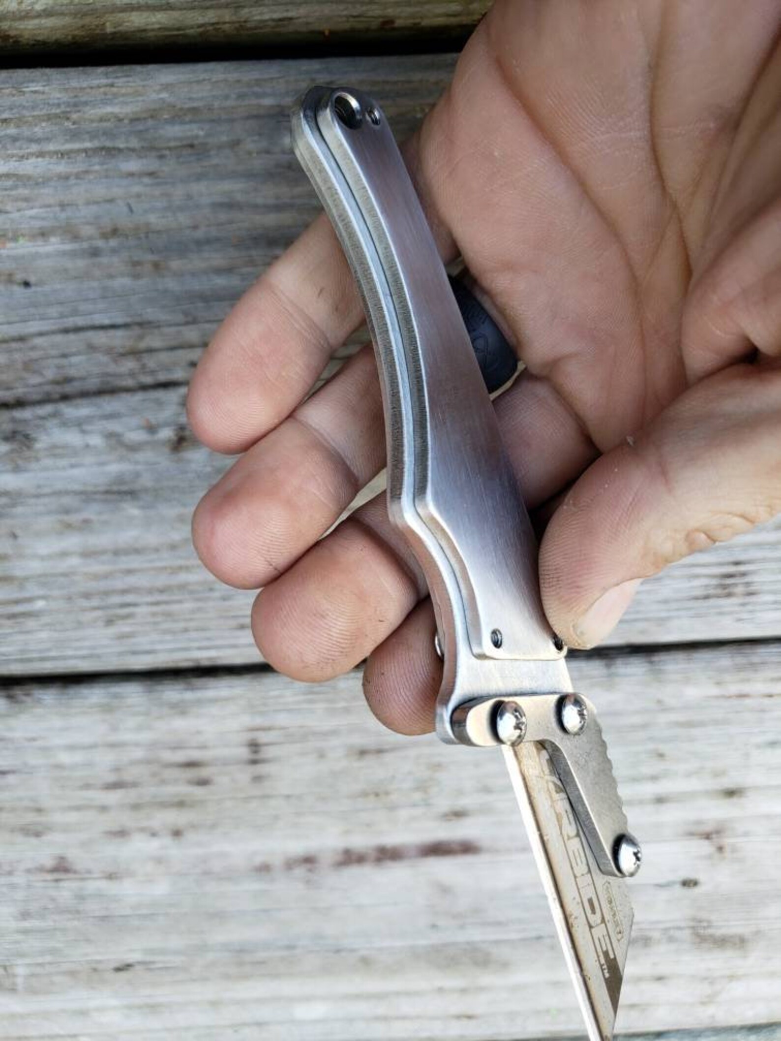 Utility Knife Fixed Blade Razor Unique Custom Stainless Steel | Etsy