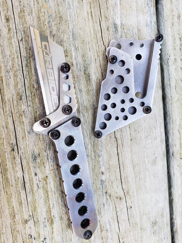 Utility Knife Fixed Blade Razor Unique Custom Stainless Steel | Etsy