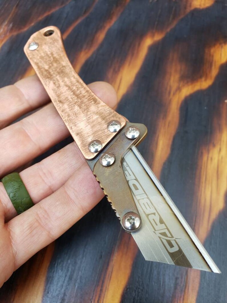 Copper Scales Utility Knife Fixed Blade Razor Unique Stainless - Etsy