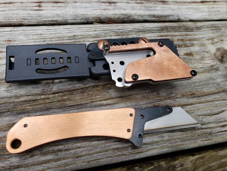 Copper Scales Utility Knife Fixed Blade Razor Unique Stainless - Etsy