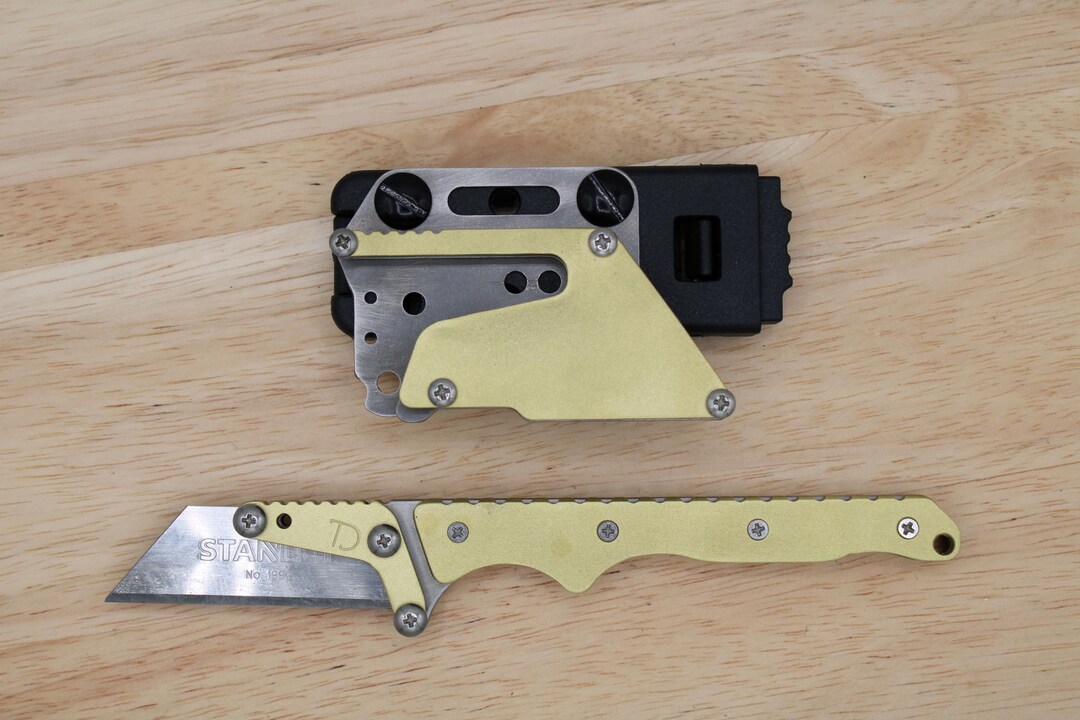 TD Tools Slim Fixed Utility Knife Brass Bead Blasted - Etsy