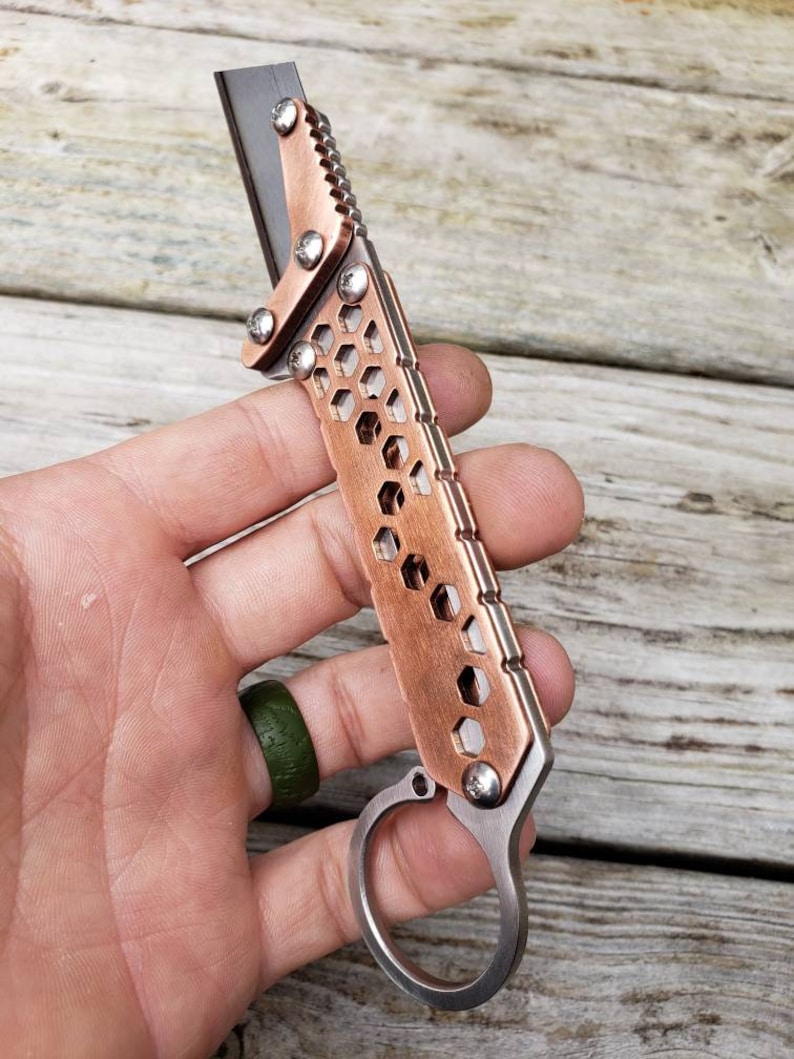 Hexed Karambit Copper Scales Utility Knife Fixed Blade Razor - Etsy
