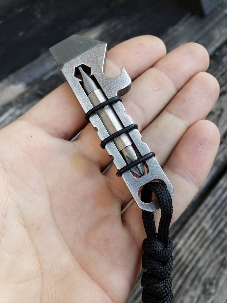 Mini Pry Bar Bottle Opener Keychain Stainless Steel EDC | Etsy