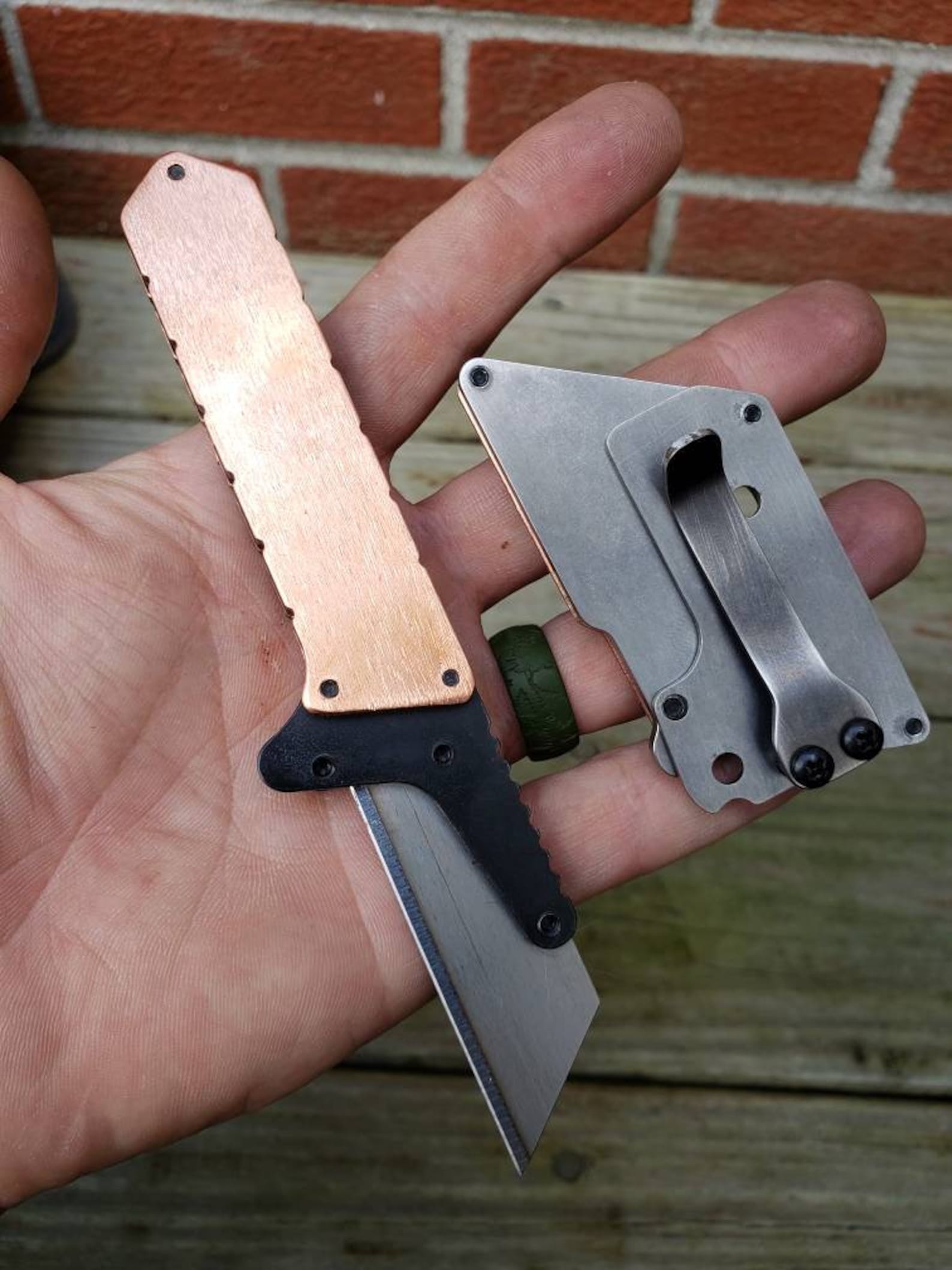 Mini Straight Copper Scales Black Oxide Utility Knife Fixed - Etsy