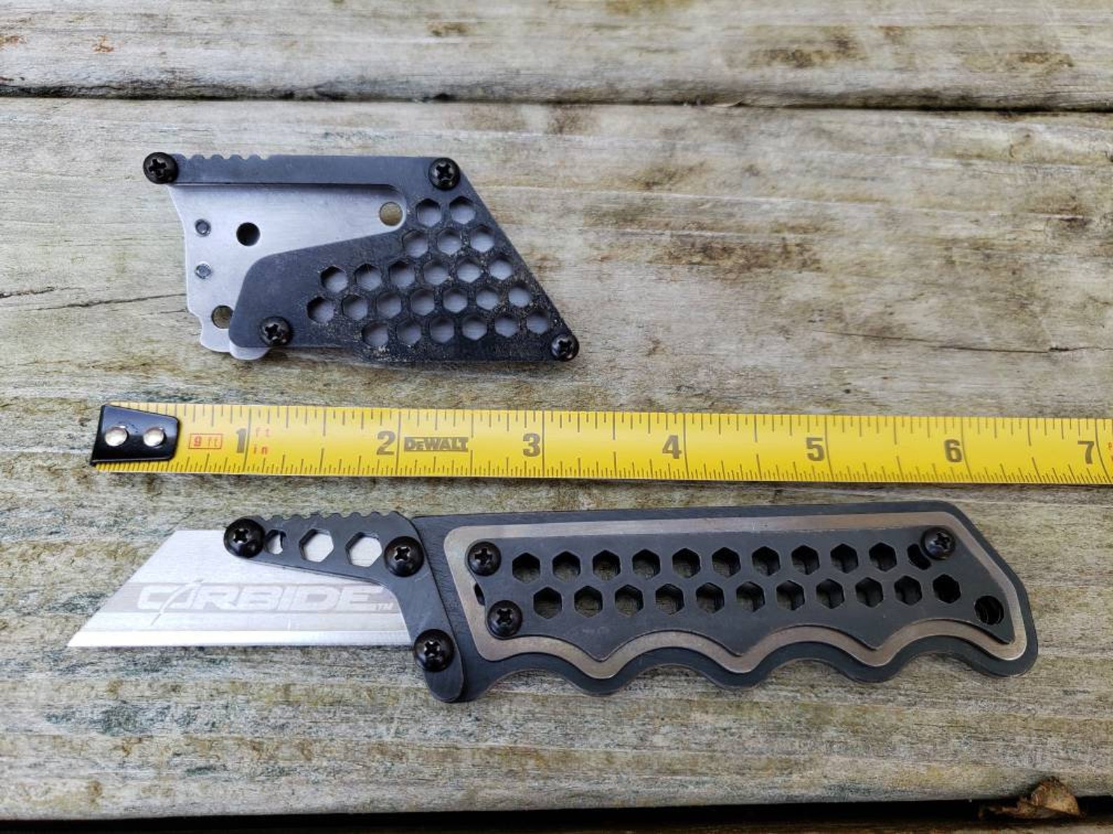 Utility Knife Fixed Blade Razor Unique Custom Black Oxide - Etsy