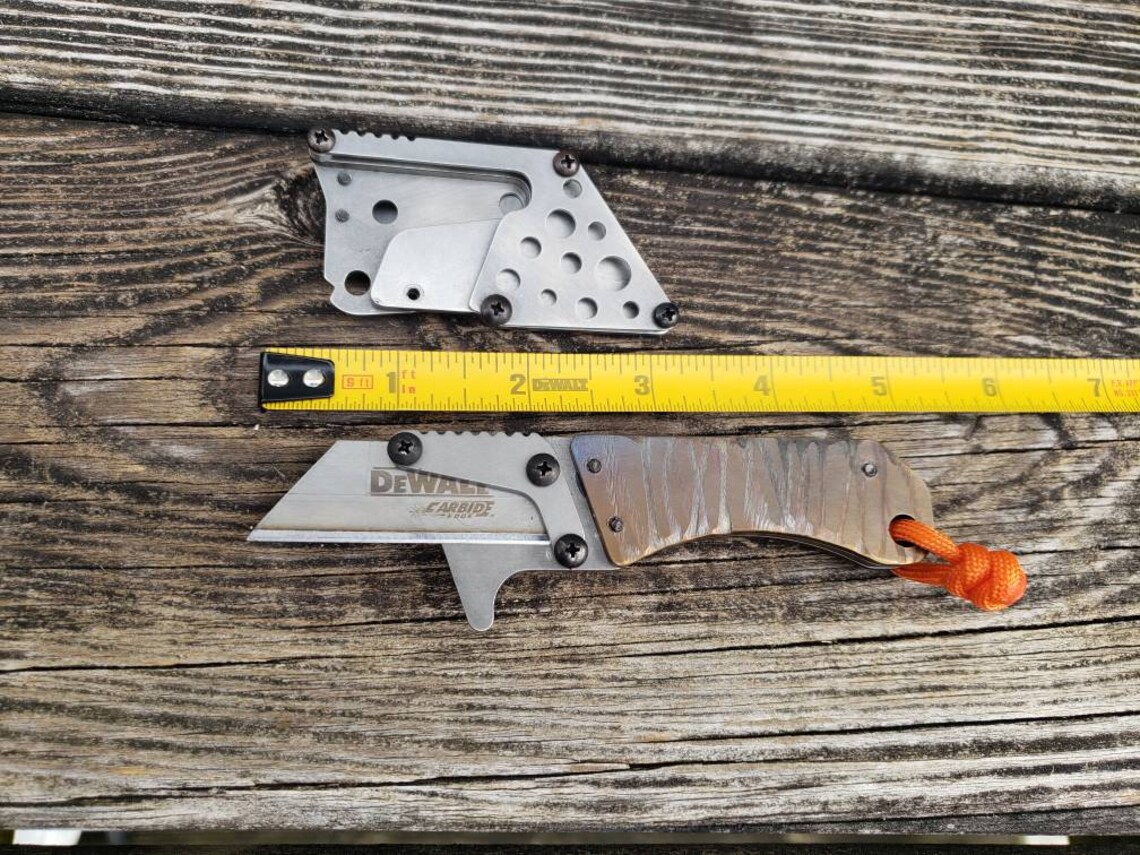 Small Curve Striped Utility Knife Fixed Blade Razor Unique - Etsy