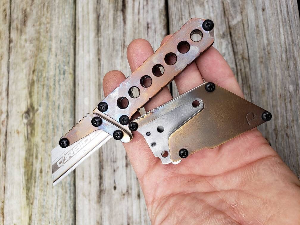 Utility Knife Fixed Blade Razor Unique Custom Stainless Steel | Etsy