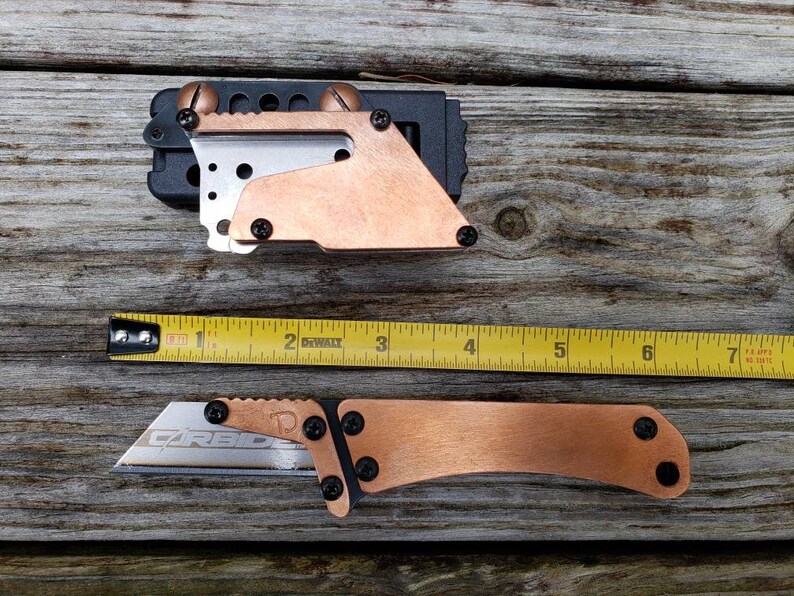 Copper Scales Utility Knife Fixed Blade Razor Unique Stainless - Etsy