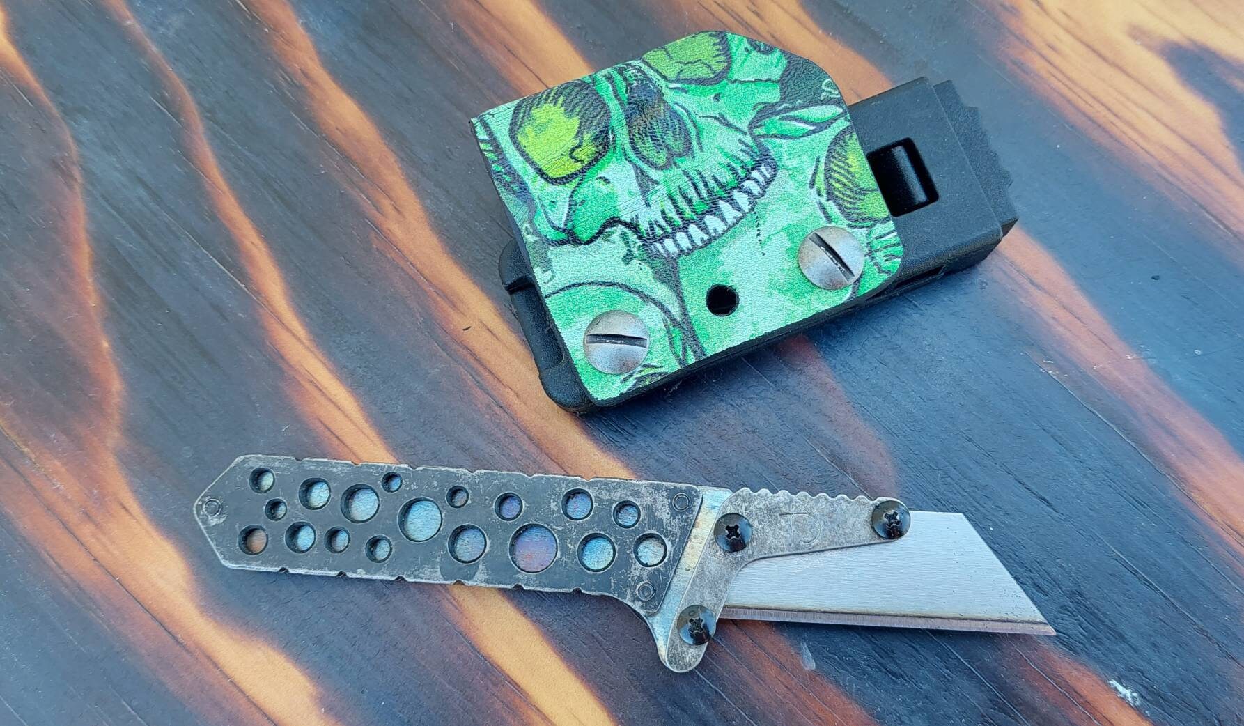 Utility Knife Fixed Blade Razor Unique Custom Stainless Steel - Etsy
