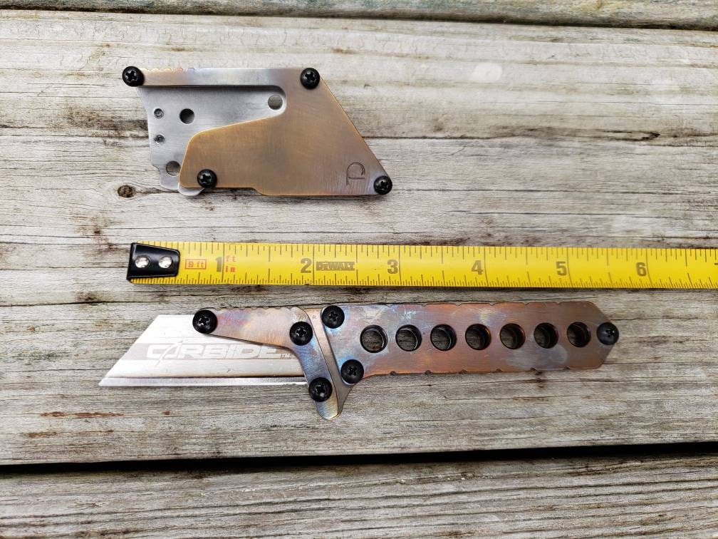 Utility Knife Fixed Blade Razor Unique Custom Stainless Steel | Etsy