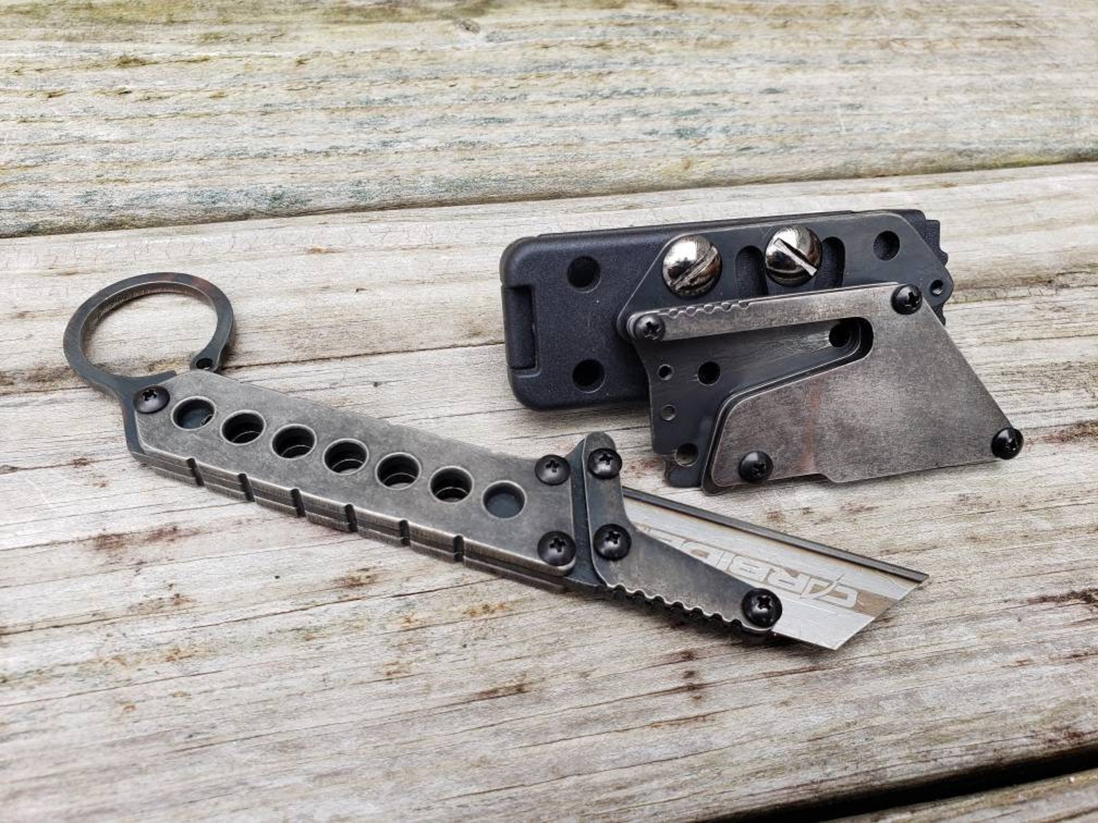 Utility Knife Karambit Black Oxide Fixed Blade Razor Unique | Etsy