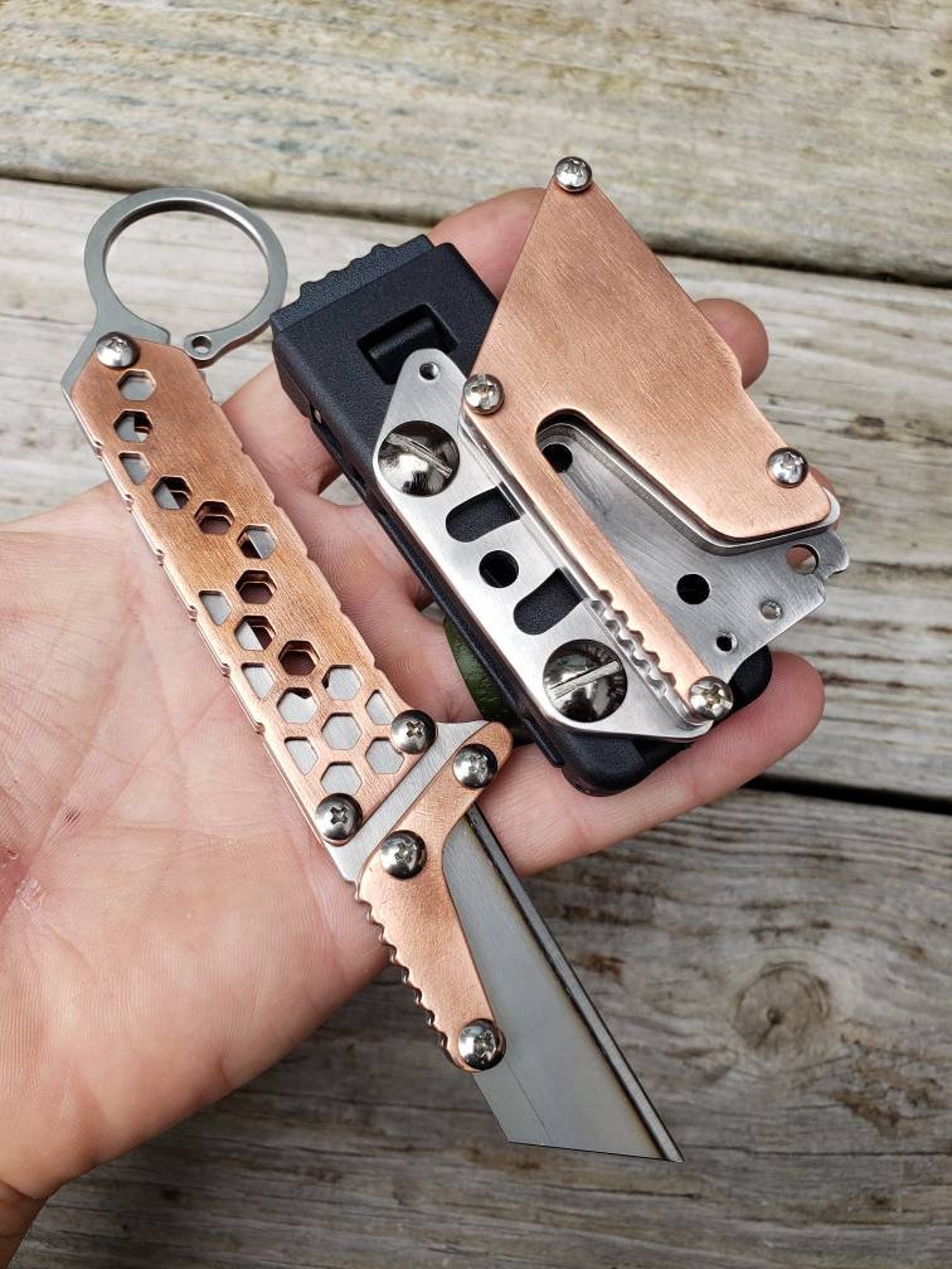 Hexed Karambit Copper Scales Utility Knife Fixed Blade Razor - Etsy