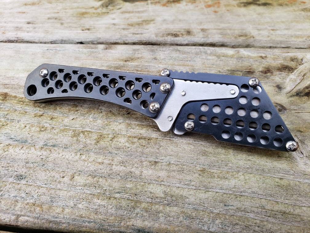 Utility Knife Fixed Blade Razor Unique Custom Black Oxide | Etsy