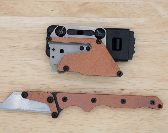 TD Tools Slim Fixed Utility Knife - Bead Blasted Hammered Copper - Etsy