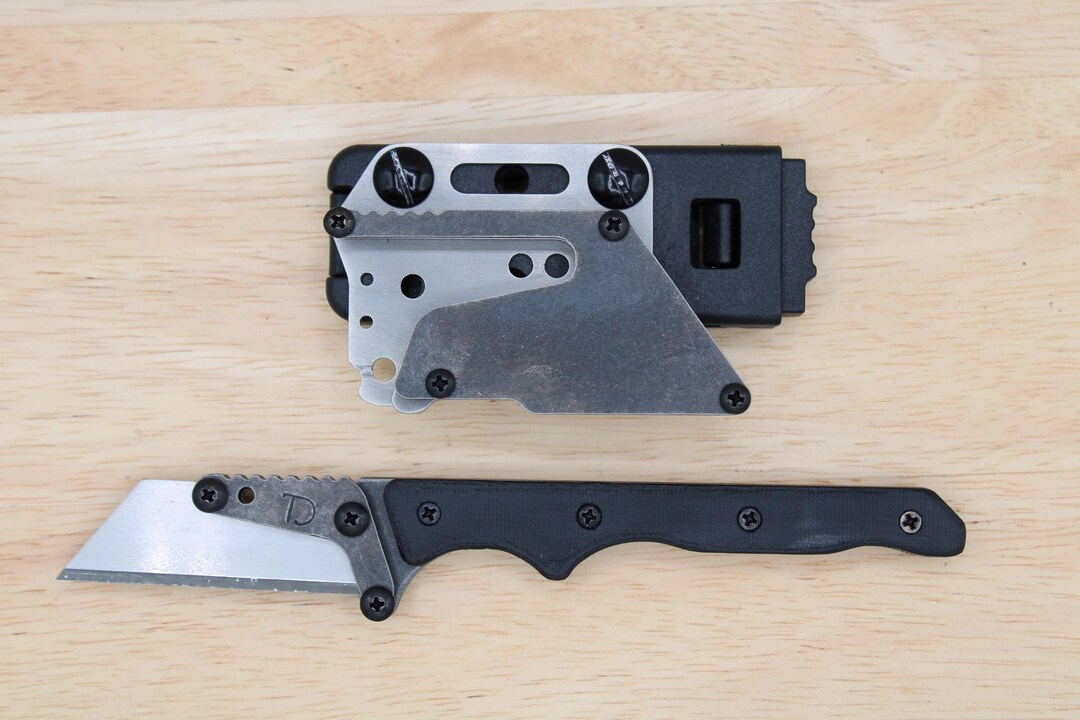TD Tools Slim Fixed Utility Knife Black G10 Tumbled Black Oxide - Etsy