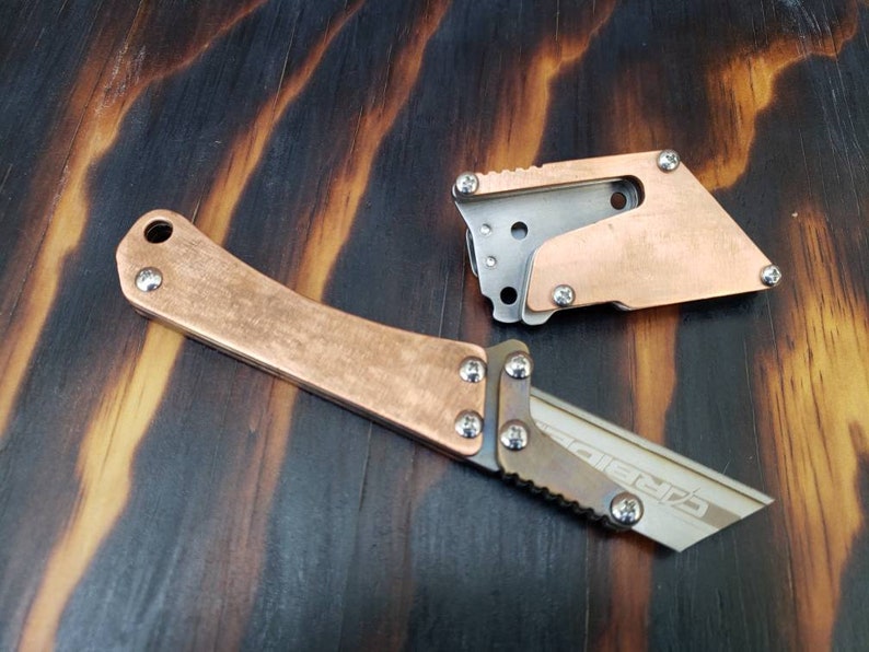 Copper Scales Utility Knife Fixed Blade Razor Unique Stainless | Etsy Copper Scales Utility Knife Fixed Blade Razor Unique Stainless | Etsy