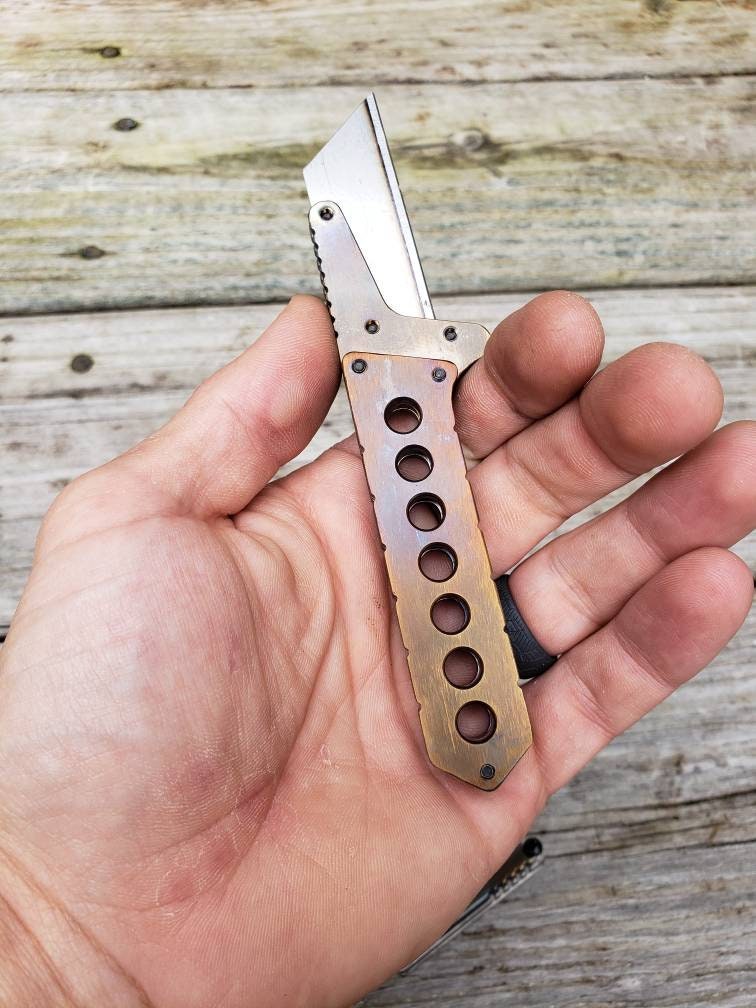 Utility Knife Fixed Blade Razor Unique Custom Stainless Steel | Etsy