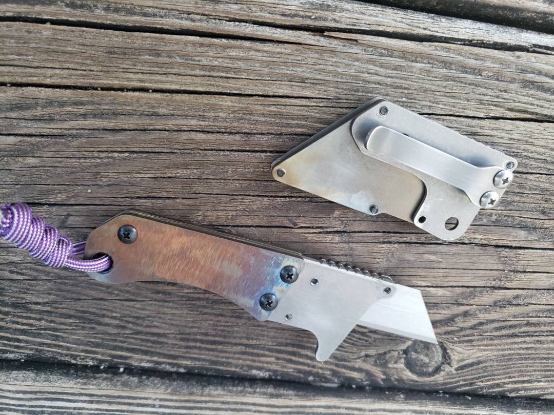 Utility Knife Fixed Blade Razor Unique Custom Stainless Steel - Etsy ...