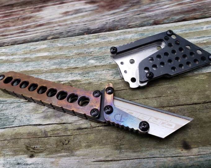 Utility Knife Black Oxide Fixed Blade Razor Unique Custom Stainless ...