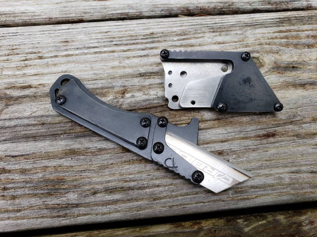Utility Knife Black Oxide Fixed Blade Razor Unique Custom Stainless ...