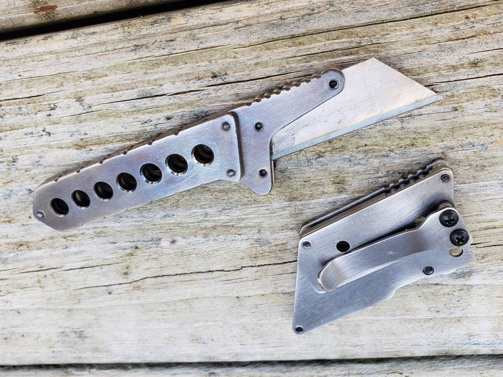 Utility Knife Fixed Blade Razor Unique Custom Stainless Steel | Etsy