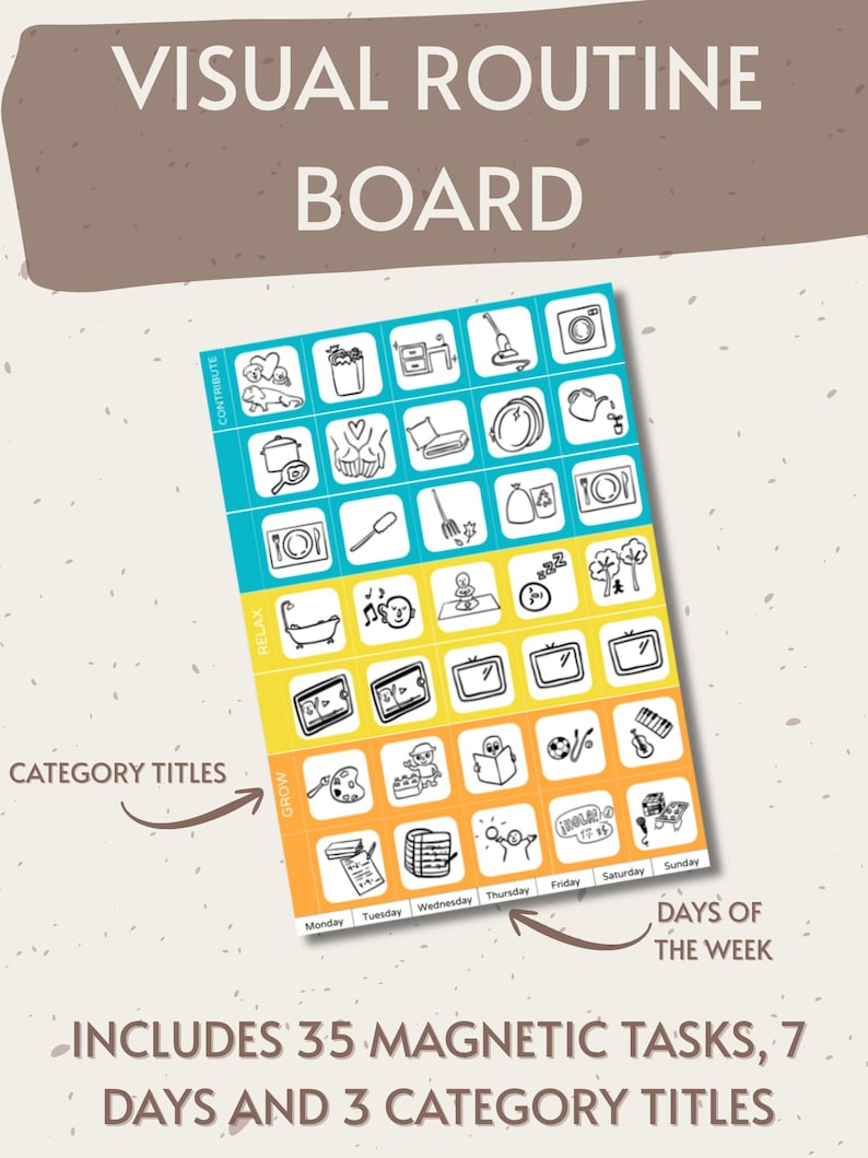 Kids Magnetic Visual Routine Board Child-centered Alternative Chore ...