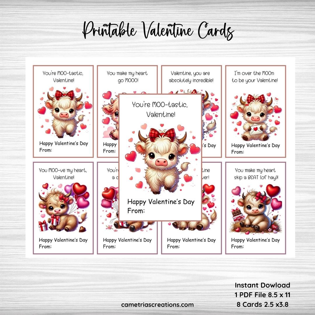 Printable Valentine’s Day Cards for Kids – Instant Download PDF – Fun ...