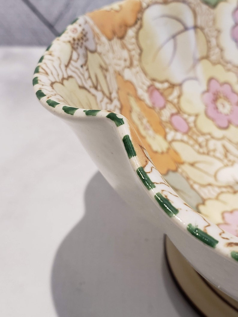 1930s English Art Deco Tuscan Decoro Pottery Footed Bowl | Etsy