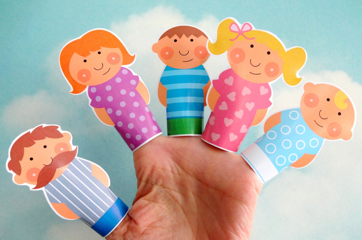 DIY Printable Finger Puppet Family PDF Printable Download Etsy