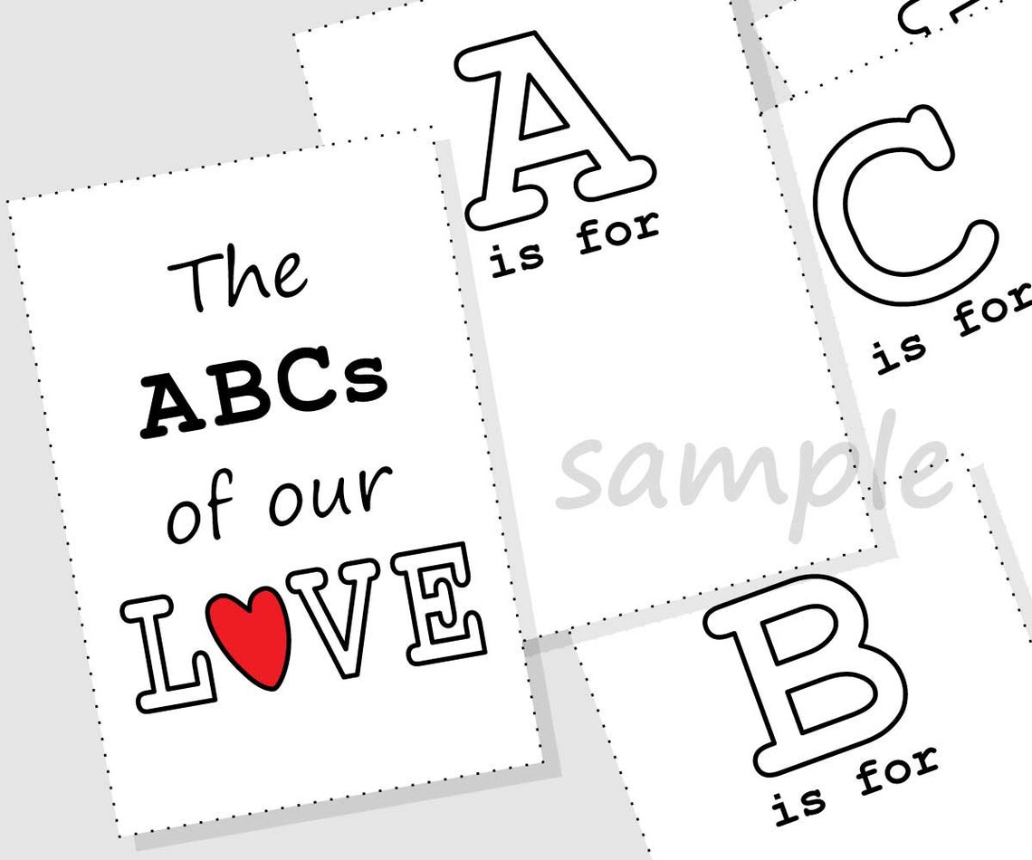 DIY Abcs of Our LOVE Booklet Printable Alphabet Letters A - Etsy