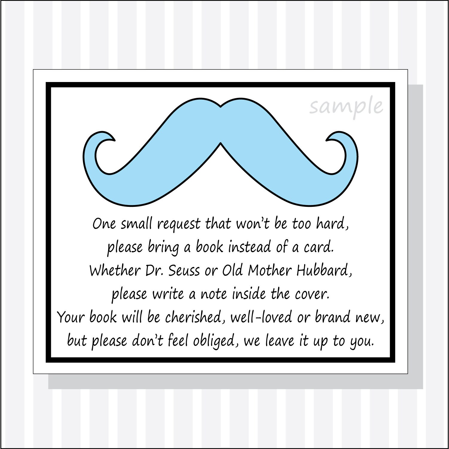 Printable Mustache Baby Shower Book Request Book Instead of - Etsy