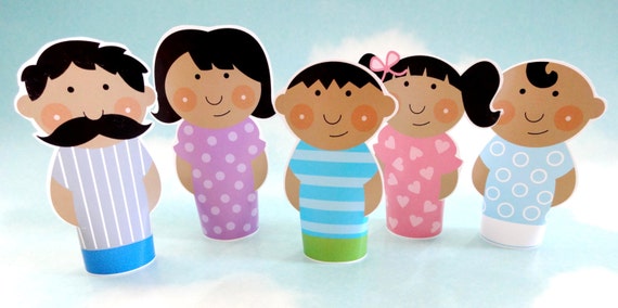 DIY Printable Finger Puppet Family PDF DIY Daddy Mommy Etsy Hong Kong