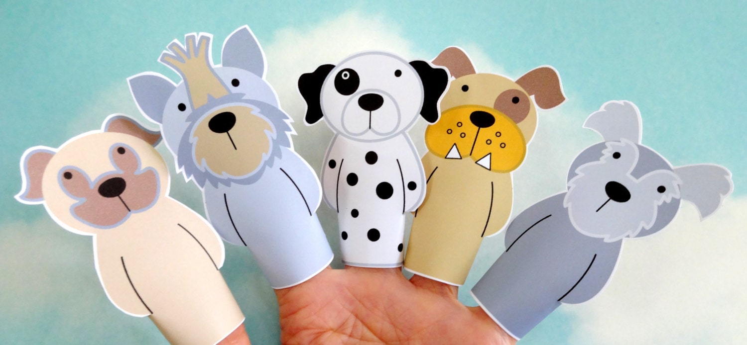 Dog Finger Puppets Diy Printable Dog Breed Puppets Dalmatian Yorkie ...