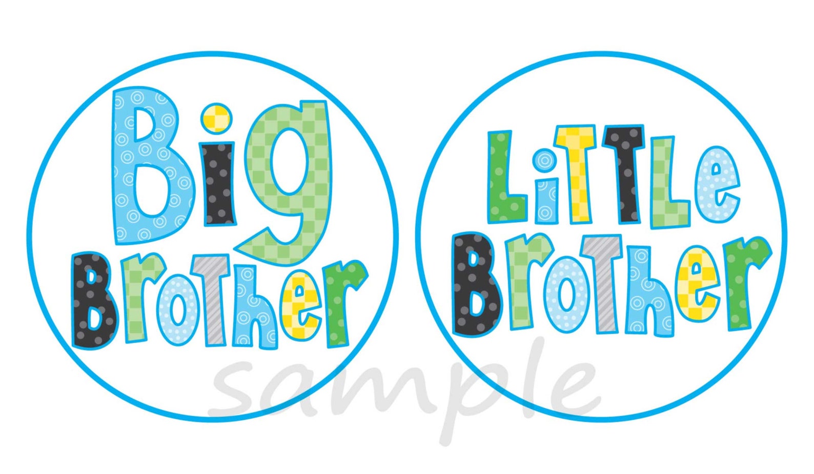DIY Printable Big Brother Little Brother Designs in a Circle | Etsy