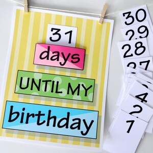 Printable Birthday Countdown Calendar for a Boy or Girl - Reusable ...